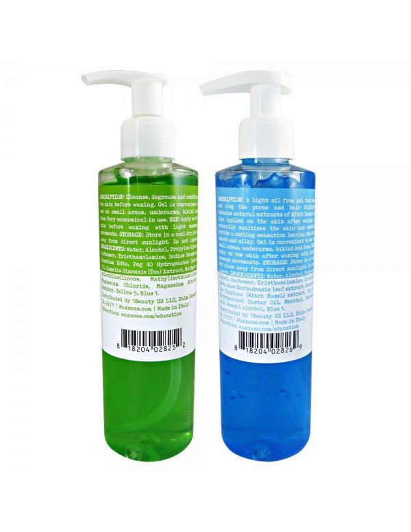 PRE POST WAXING GEL KIT WITH GREEN TEA AND CAMPHOR PRE GEL AND MENTHOL ...